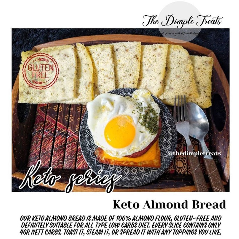 Jual Keto Almond Bread roti almond keto rendah kalori rendah ...