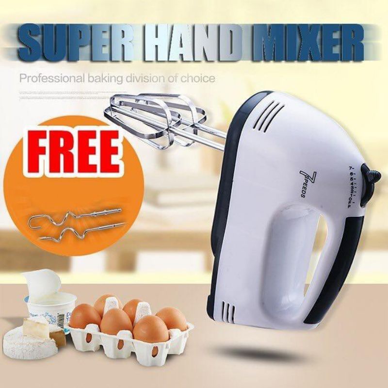 Jual Super Hand Mixer Alat Pengaduk Adonan 7 Level Kecepatan Mixer