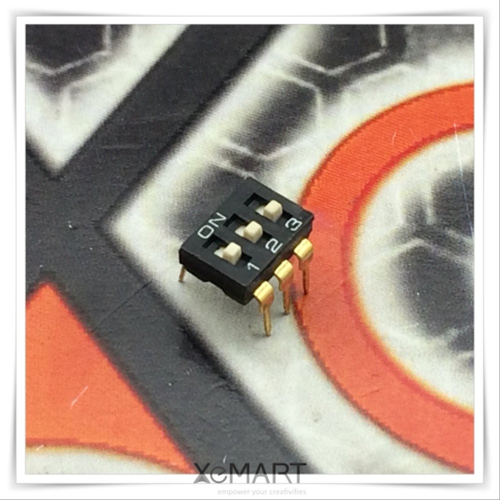 Jual DIP Switch 3 Pole 6 Pin Thin Type Through Hole Top View Hitam ...