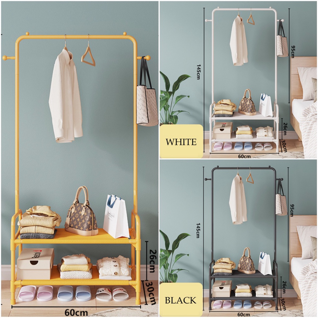 Jual Rak Gantungan Baju Berdiri Dengan 2 Rak Stand Hanger Jemuran ...