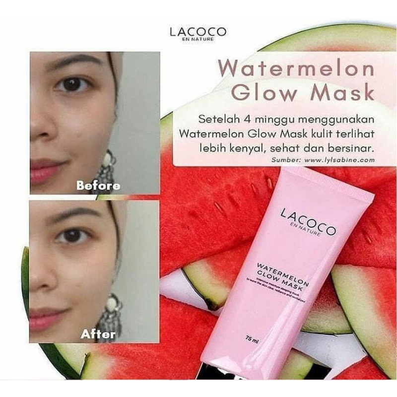 Jual LACOCO Watermelon glow mask 100% ORIGINAL | Shopee Indonesia