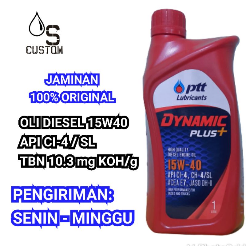 Jual Oli Diesel PTT Lubricants Dynamic Plus+ 15W40 15w-40 API CI-4 1 L | Shopee Indonesia