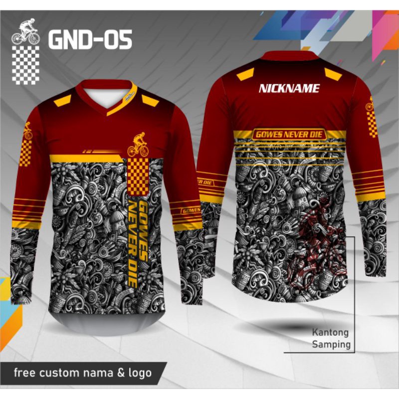 Jual jersey gowes jersey sepeda kaos sepeda free custom nama dan logo | Shopee Indonesia