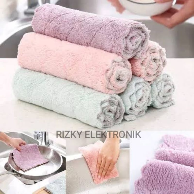 Jual Kain Lap Meja Piring Gelas Microfiber Anti Minyak Air Debu ...