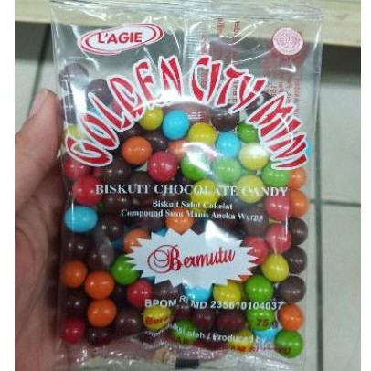 Jual L'AGIE Golden city mini chocolate balls 75 gr - coklat bulat isi ...