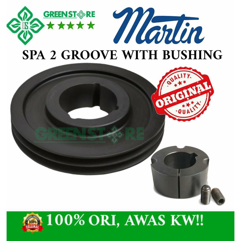 Jual MARTIN PULLEY SPA 200 2 GROOVE WITH BUSHING 2517 CAST IRON HARGA ...
