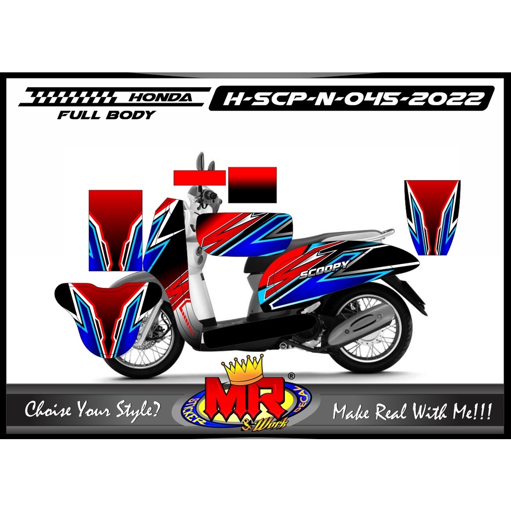 Jual Decal Stiker Motor Honda Scoopy New Fullbody Racing Viral Grafis ...