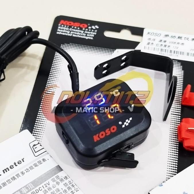 Jual Voltmeter Temperature USB Charger Koso Universal NMAX XMAX PCX Ninja | Shopee Indonesia