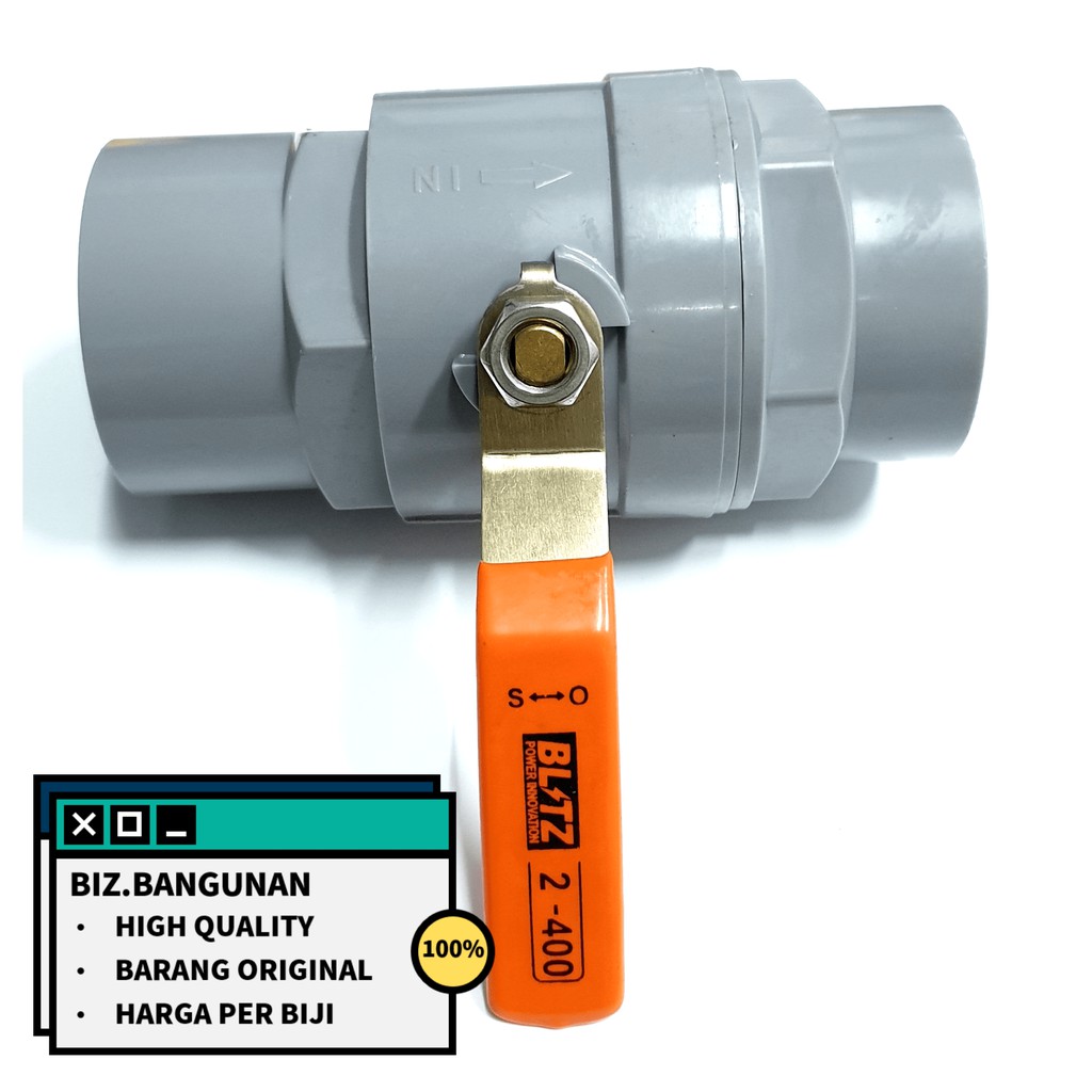 Jual BALL VALVE PVC BLITZ 2" INCH GAGANG STAINLESS - BALLVALVE STOP KRAN 2" IN | Shopee Indonesia