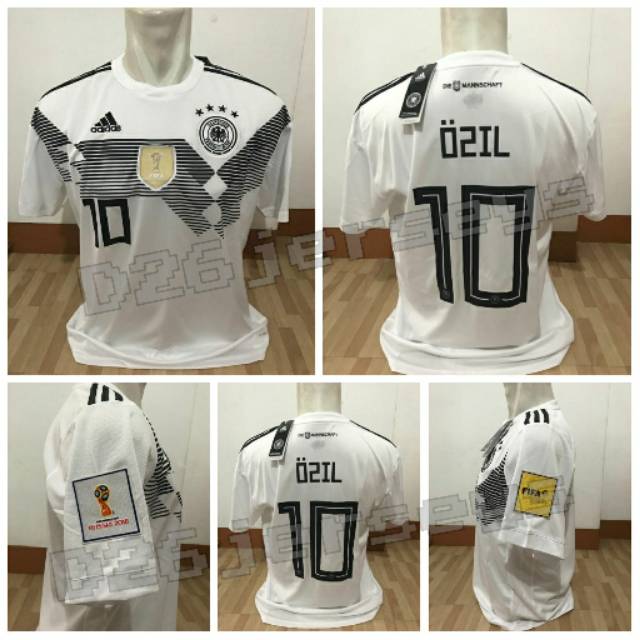 Jual Jersey Jerman home Piala Dunia World Cup 2018 OFFICIAL + Cetak nama + Patchb | Shopee Indonesia