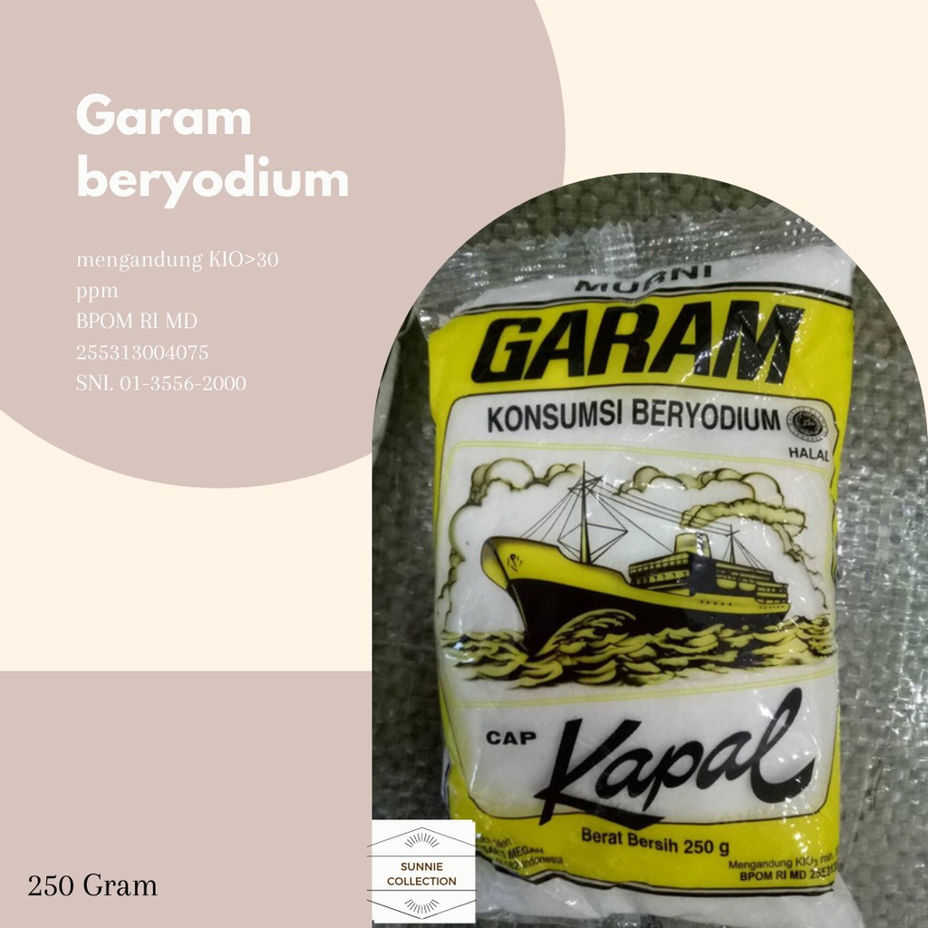 Jual Garam cap Kapal 250 gram 1 ball 40pcs | Shopee Indonesia