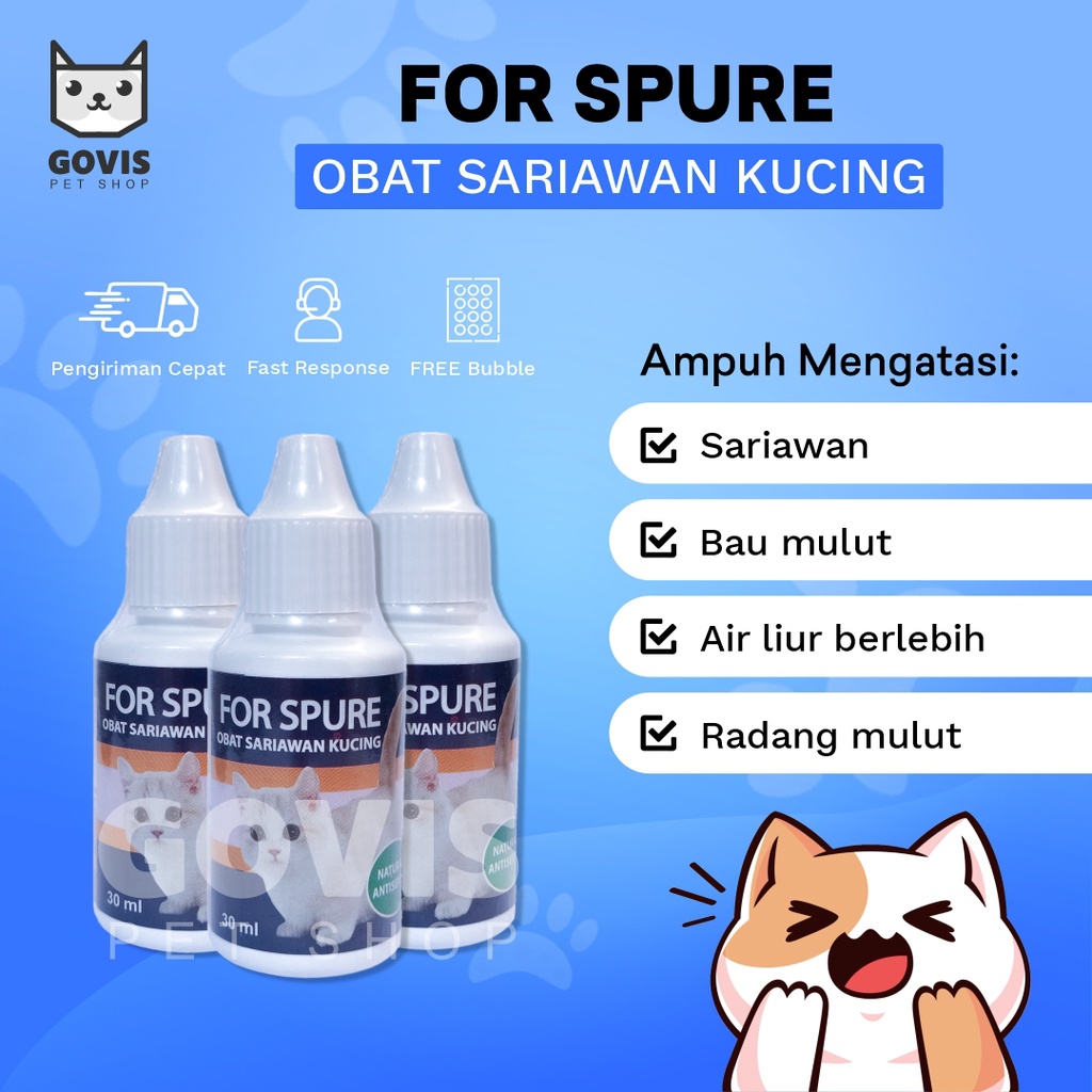 Jual For Spure Obat Sariawan Kucing Alami 30 ML Antiseptic Ileran ...