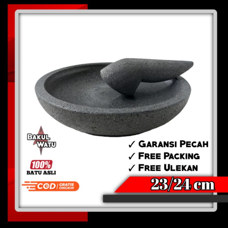 Jual Cobek Layah Coet Lemper Batu Asli Batu Andesit Batu Gunung Merapi ...