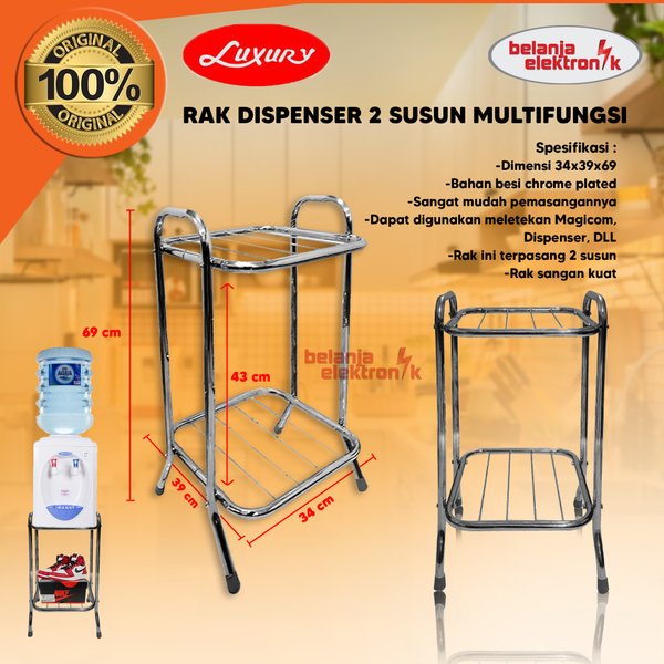 Jual LUXURY Rak Meja Galon Dispenser 2 Susun Steel Chrome | Shopee ...