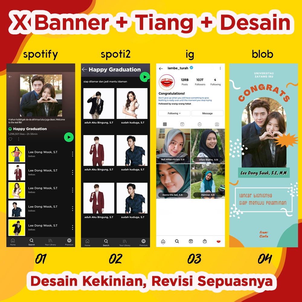 Jual X Banner + Tiang Desain Gratis Desain Eksklusif Wisuda Pernikahan ...