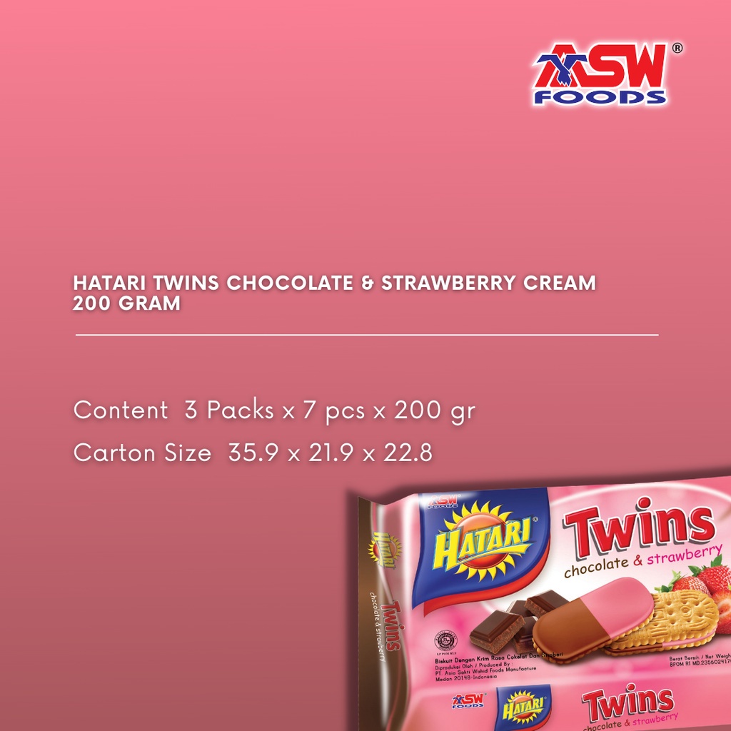 Jual Hatari Twins Chocolate & Strawberry 190 gram ( 7 Pcs ) | Shopee ...
