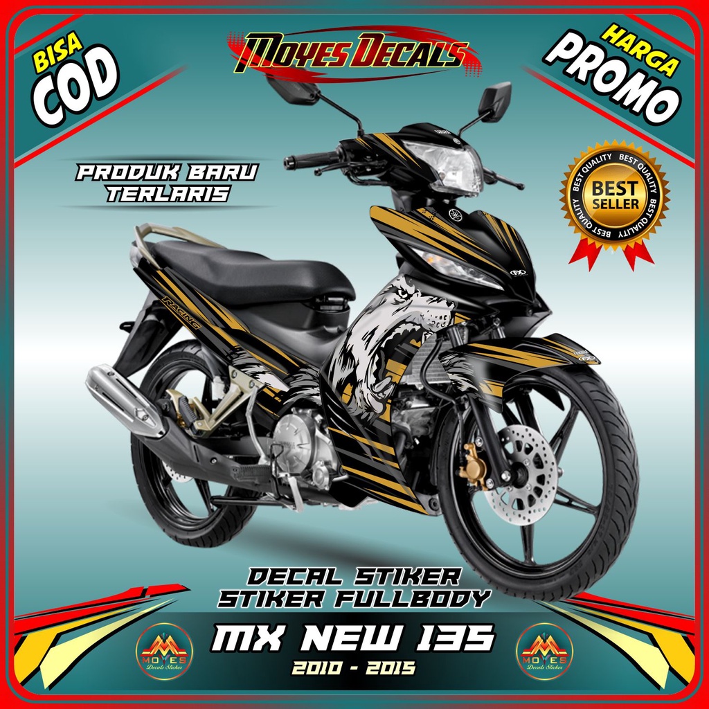 Jual COD stiker sticker jupiter mx 135 new decal stiker jupiter mx 135 new full body sigala gold ...