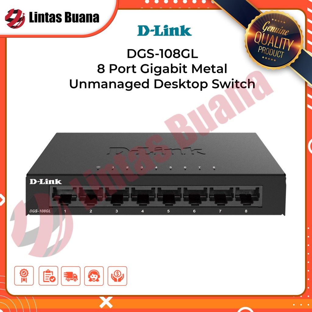 Jual D-LINK DGS-108GL 8-Port Gigabit Unmanaged Desktop Switch | Shopee Indonesia