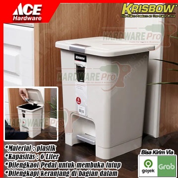 Jual Tempat Sampah Plastik Injak 6 Ltr Krisbow Dust Bin Tong Sampah Pedal By Azko Indonesia ...