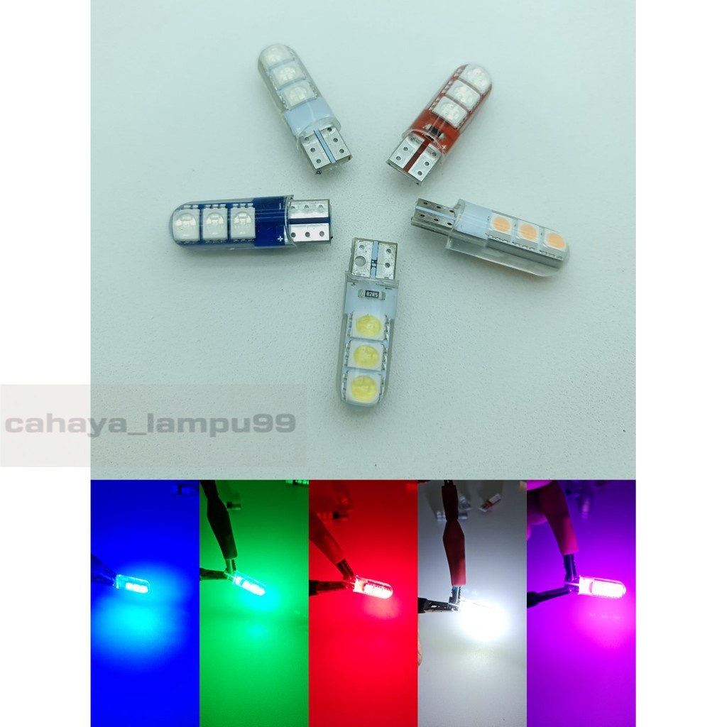 Jual lampu senja sen sein led T10 gel jelly 6 led nyala diam | Shopee ...