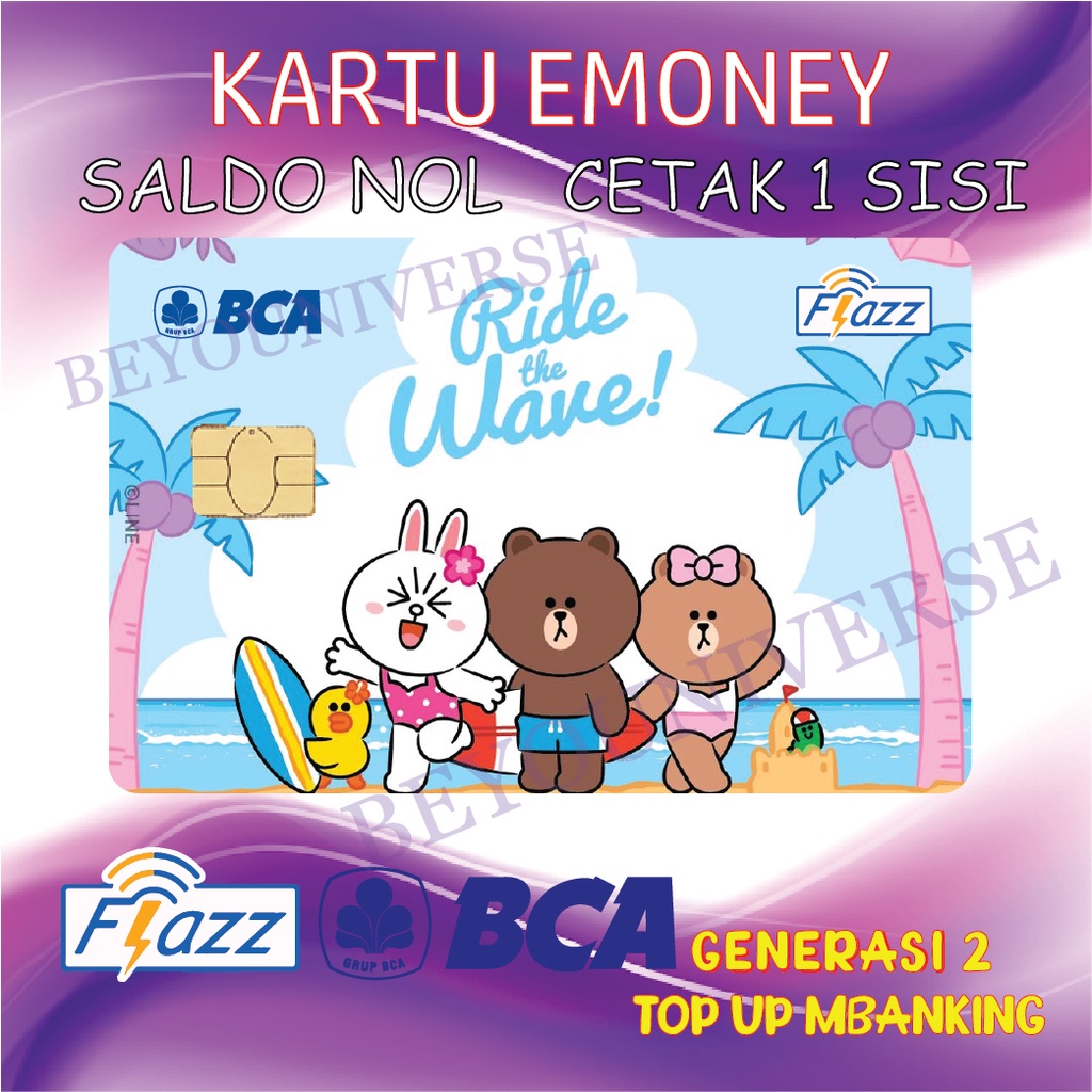 Jual KARTU E-money Line Friends Cony and Brown FLAZZ BCA gen 2 / MANDIRI Emoney Etoll Custom ...