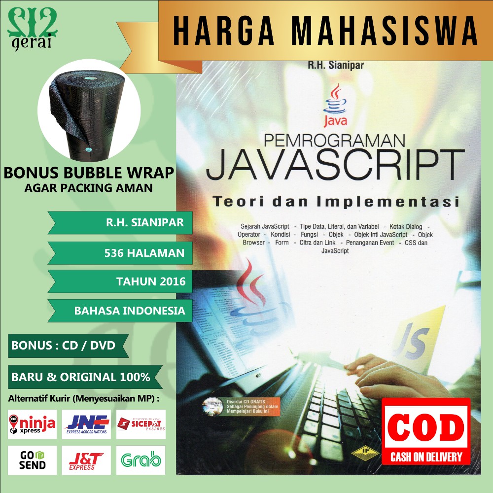 Jual BUKU PEMROGRAMAN JAVASCRIPT TEORI DAN IMPLEMENTASI RH SIANIPAR HARGA MAHASISWA | Shopee ...