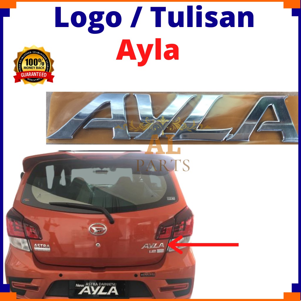 Jual Emblem Logo Bagasi Tulisan Ayla Original / Logo Ayla / Emblem ...