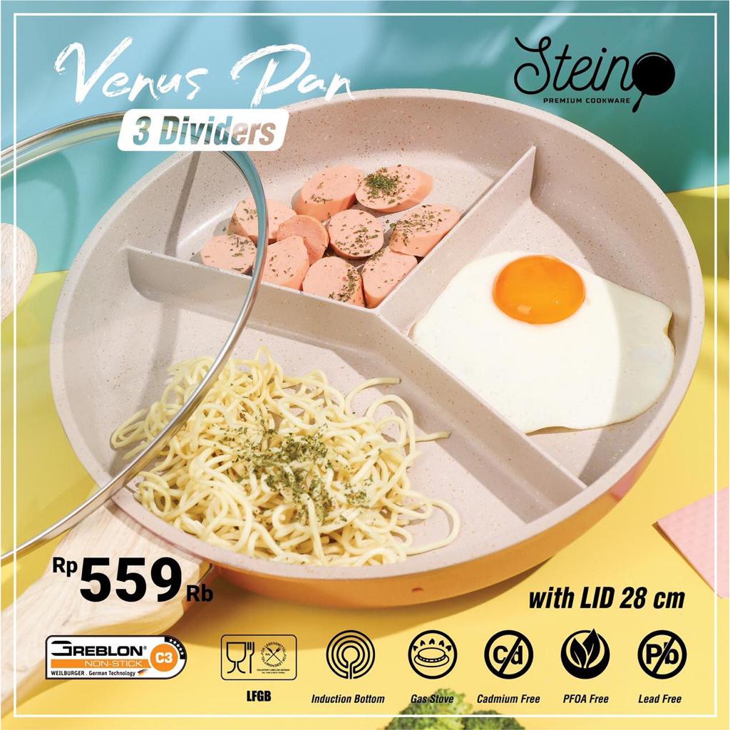 Jual STEIN COOKWARE VENUS PAN 3 DIVIDERS WITH LID / STEIN COOKWARE ...