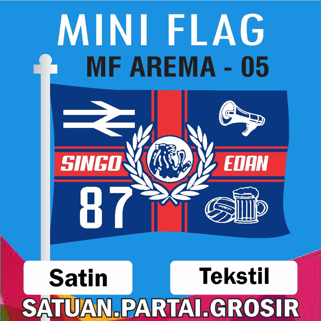 Jual BENDERA AREMA FC / MINI FLAG CUSTOM AREMA SALAM SATU JIWA ...