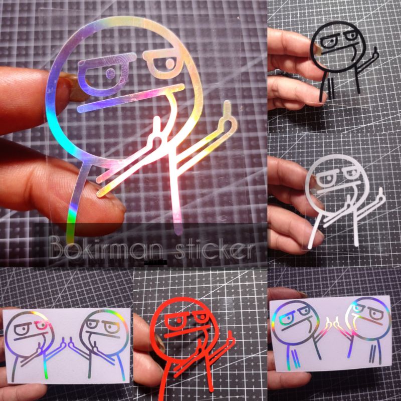 Jual STICKER PUCEK MIDDLE FINGER FUCEK CARTOON LUCU MOBIL LAPTOP MOTOR ...