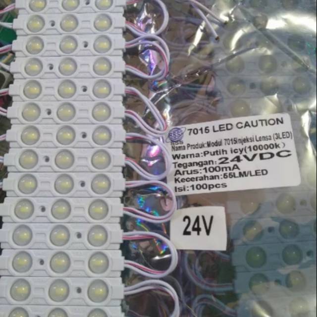 Jual Lampu Led 3 mata 24 volt modul 7015 injeksi lensa led truck led ...