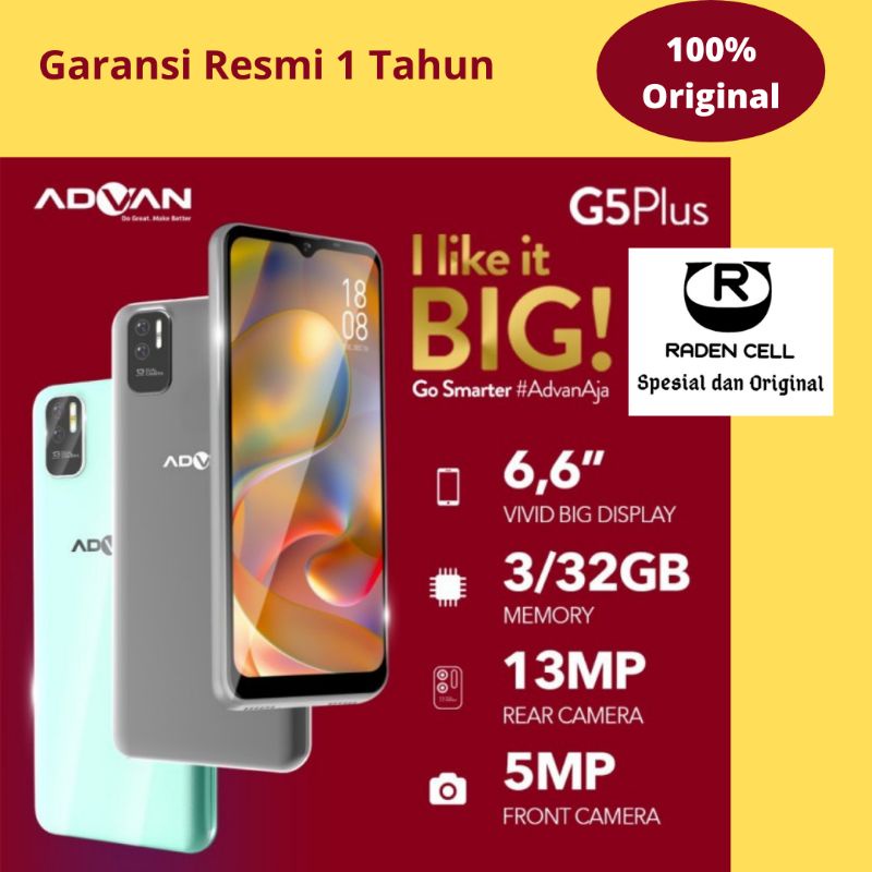 Jual Advan G5 Plus Ram 3/32 GB Handphone 4G HP Android 4G Garansi Resmi ...