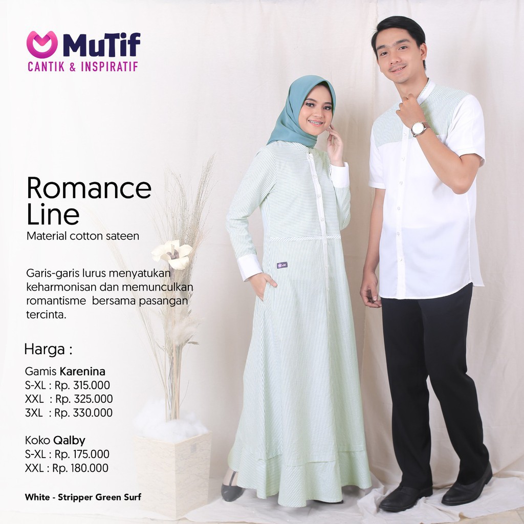 Jual Couple Katun MUTIF KARENINA KOKO QALBY || Gamis Mutif Damoza ...