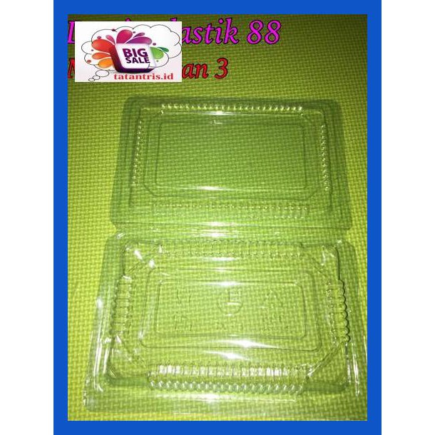 Jual H8Hjdt- @100Pcs Ukuran 3 Box Mika Plastik Mika Bening Tempat Kue ...