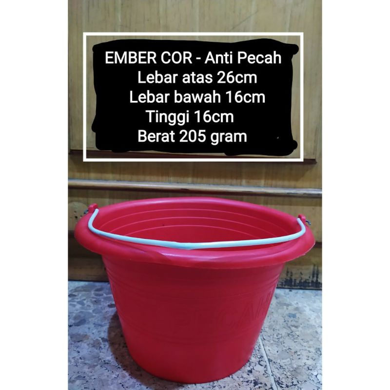 Jual Ember pelastik merah/ember cor anti pecah / ember bangunan kecil ...