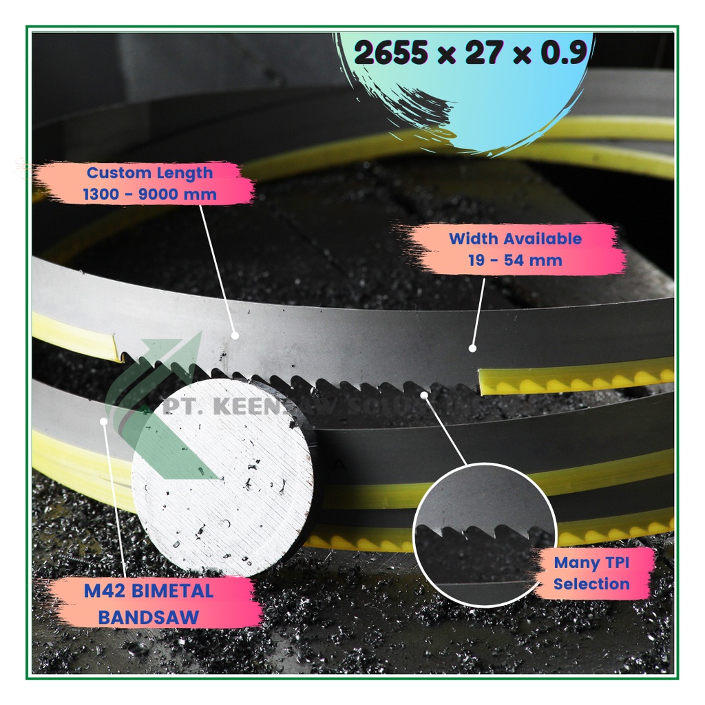 Jual M51 Bimetal Bandsaw Blade KEENSAW 2655 x 0.9 x 27 German Tech band ...