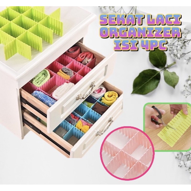 Jual Sekat Laci Organizer / Penyekat Pemisah Partisi Pembatas Kotak ...