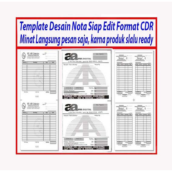 Jual DVD/CD Template Desain Nota Siap Edit Format CorelDraw | Shopee ...