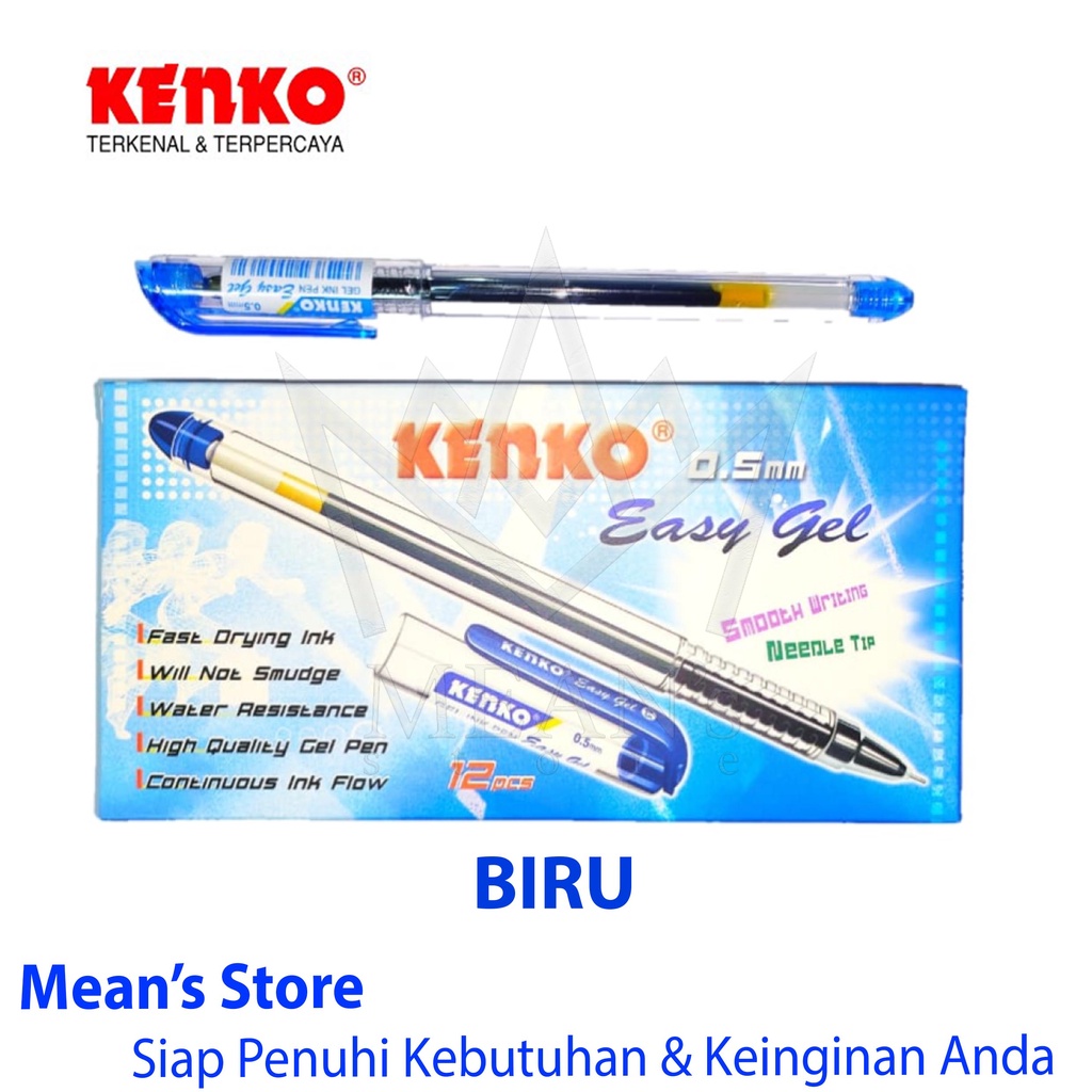 Jual Pen Kenko Easy Gel 0.5mm / Pulpen Gel Kenko / Easy Gel Hitam, Biru | Shopee Indonesia