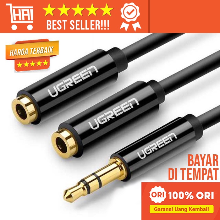 Jual KABEL SPLITTER AUDIO JACK AUX 3.5MM SOUND INPUT OUTPUT SPLITER ...