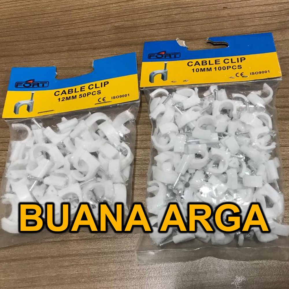 Jual Klem Kabel Putih Paku Beton Clamp Cable Clip FORT 50pcs size 12-22 ...