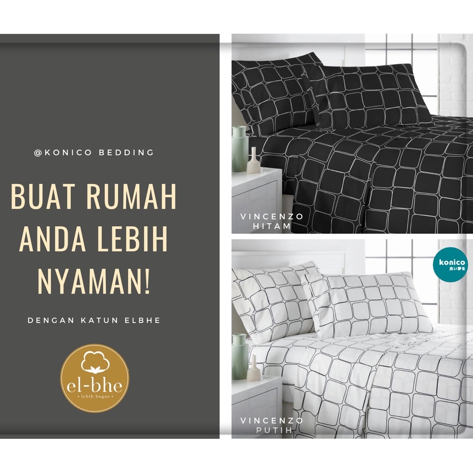 Jual KONICO kain Katun sprei Meteran Motif karakter MINIMALIS VINCENZO AESTHETIC MONOKROM HITAM ...