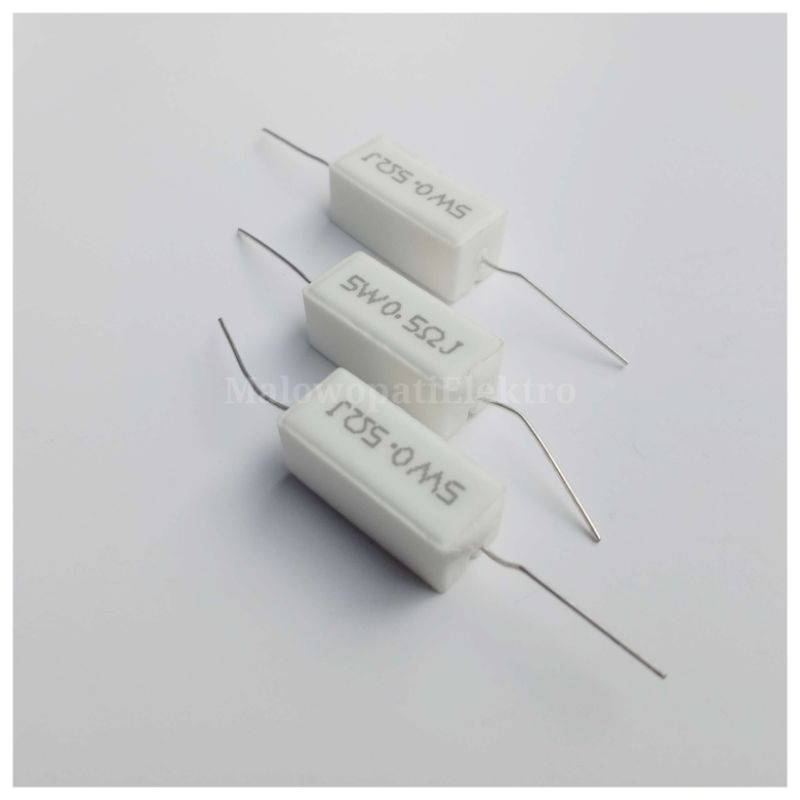 Jual Resistor 5w R Kapur 0.5 ohm 5 watt | Shopee Indonesia