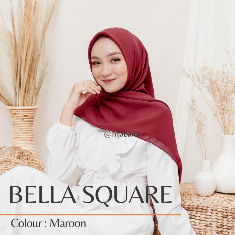 Jual hijab segiempat polos\kerudung segiempat polos\bela square termurah/merah maroon | Shopee ...