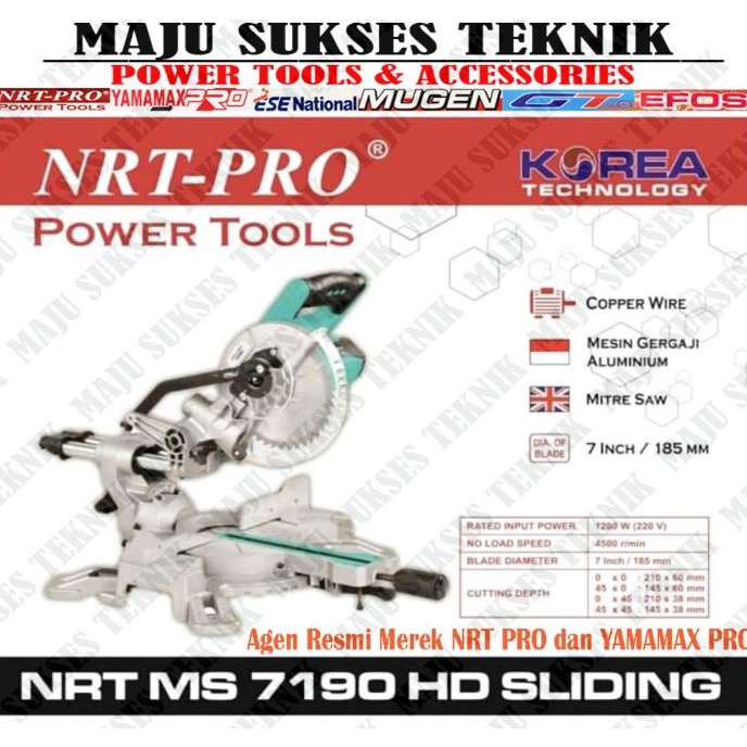 Jual Mesin Potong Alumunium/Miter Saw Sliding 7 Inchi Nrt-Pro Ms 7190 ...