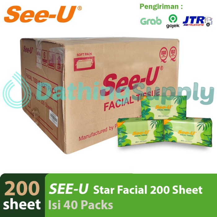 Jual GROSIR 1 DUS Tissue SEE-U Star Facial 200 Sheet / Tissu Wajah SEE ...