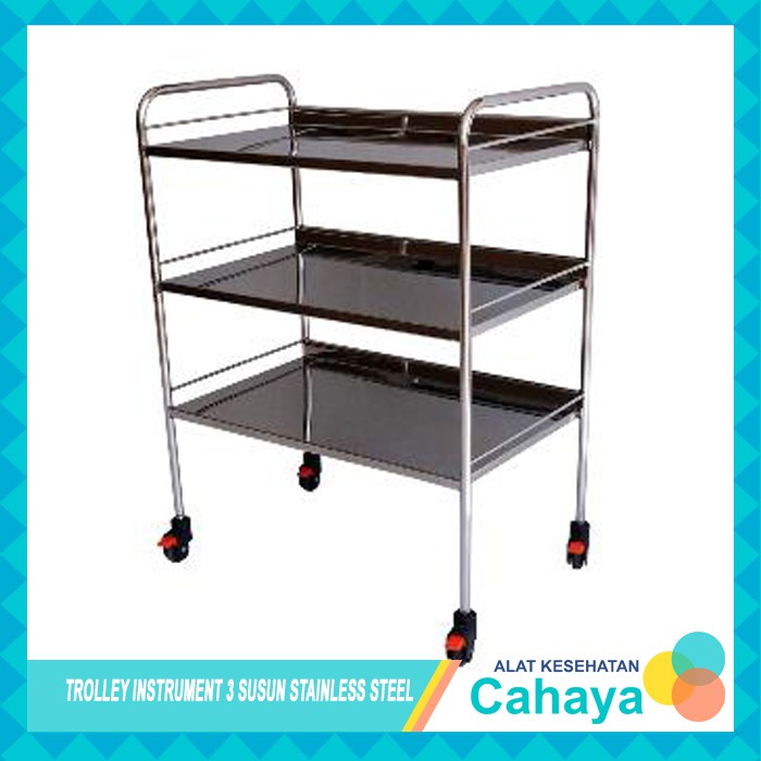 Jual Troli Instrument 3 Susun Full Stainlees | Trolley Trolly Rak Meja ...