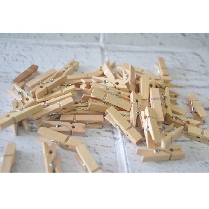 Jual Wooden Clip 3.5 Cm / Jepit Kayu / Klip Kayu warna natural ...