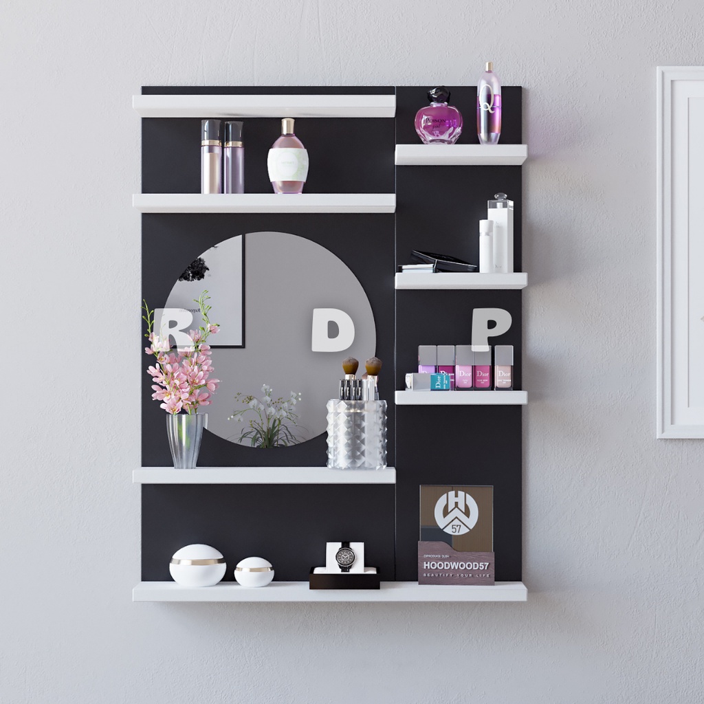 Jual RAK RIAS KOSMETIK GANTUNG KACA RIAS DINDING MINIMALIS RAK MAKE UP ...