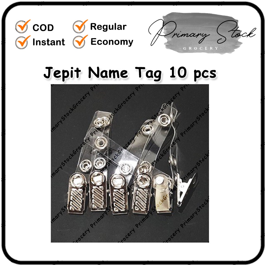 Jual Name Tag Jepit Gantungan Id Card Plastik Plastic Clip Klip Besi ...